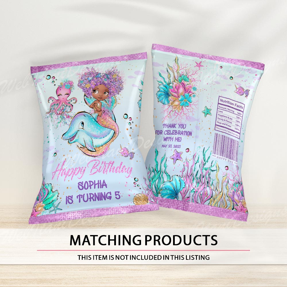 Editable Mermaid Candy Bar Wrappers – Printable Party Favor – WebItani Designs